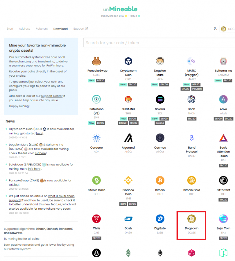 unMineable을 이용한 DOGE 도지코인 채굴 d6tu-vdqb | Blues Coder